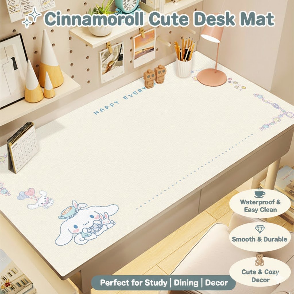 Cinnamoroll Cute Desk Mat | Waterproof & Easy Clean Study Table Pad ...