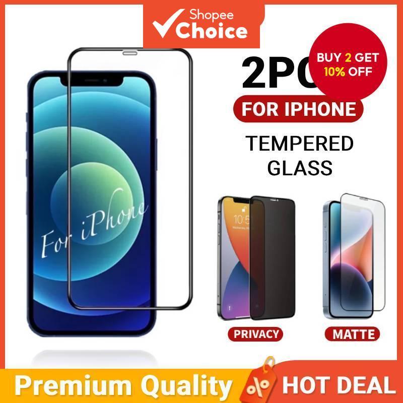 2Pcs HD/Matte/Privacy Tempered Glass Screen Protector for iPhone 16 15 ...