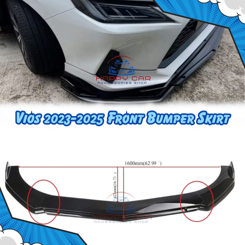 Toyota Vios 2023-2025 Front Bumper Diffuser Lip Rear Skirt Wrap Angle ...
