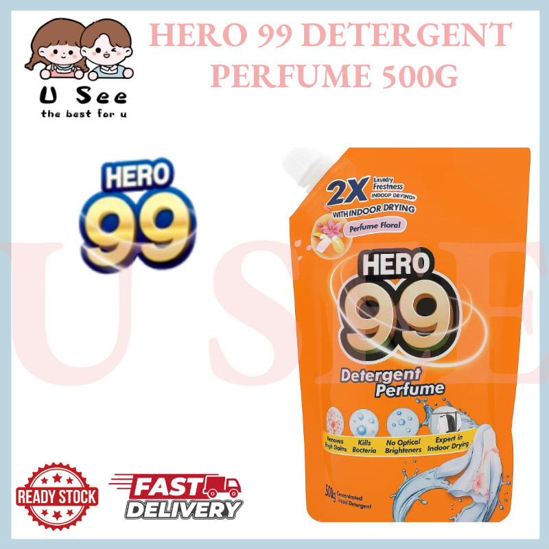 Hero 99 Detergent Liquid Perfume Floral Refill Pack 500g | Shopee Malaysia