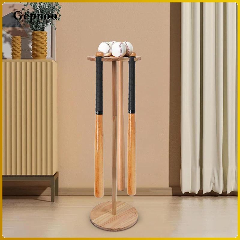 Gepnoo 10 Baseball Bats Holder Floor Standing Stable Baseballs Holder ...