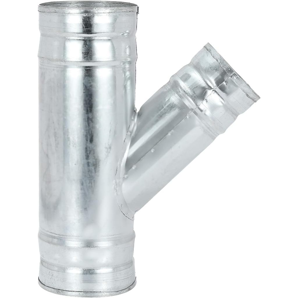 PATIKIL 4 Inch to 3 Inch 3 Way Duct Connector, Galvanized Steel 45 ...