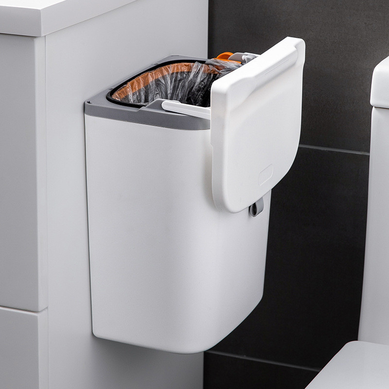 [Time-limited Purchase] Narrow Slit Trash Can Wall-Mounted Pop-up Cover ...