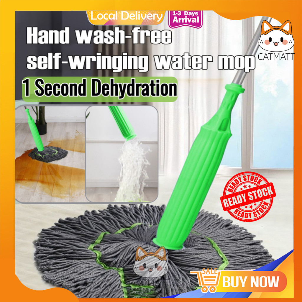 1-Second Dehydration Self Twisting Rotating Mop Wash Free Quick Dry Mop ...