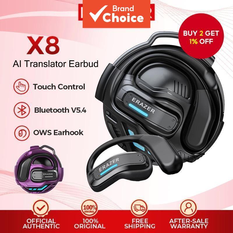 ERAZER X8 AI Translator Earbud OWS Open Ear Earphone Bluetooth ...