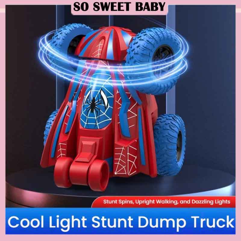 Stunt Car Remote Control Spider Man Racing Car Toy with Lighting 360 ...