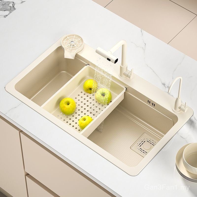 Sinki Dapur Putih Susu Sinki Meja Isi Rumah Mangkuk Tunggal Besar ...