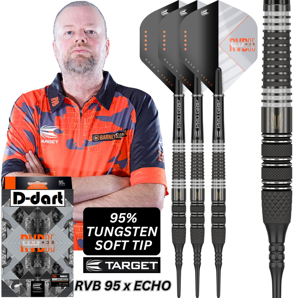 TARGET SOFT TIP DARTS - 18G RVB 95 X ECHO (Raymond Van Barney) 95% ...