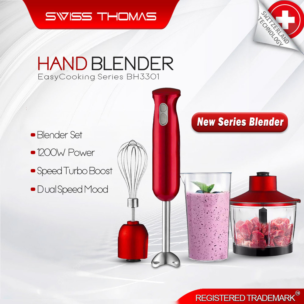 Swiss Thomas Hand Blender Mixer (1200W) HB3301 Meat Grinder Milk ...