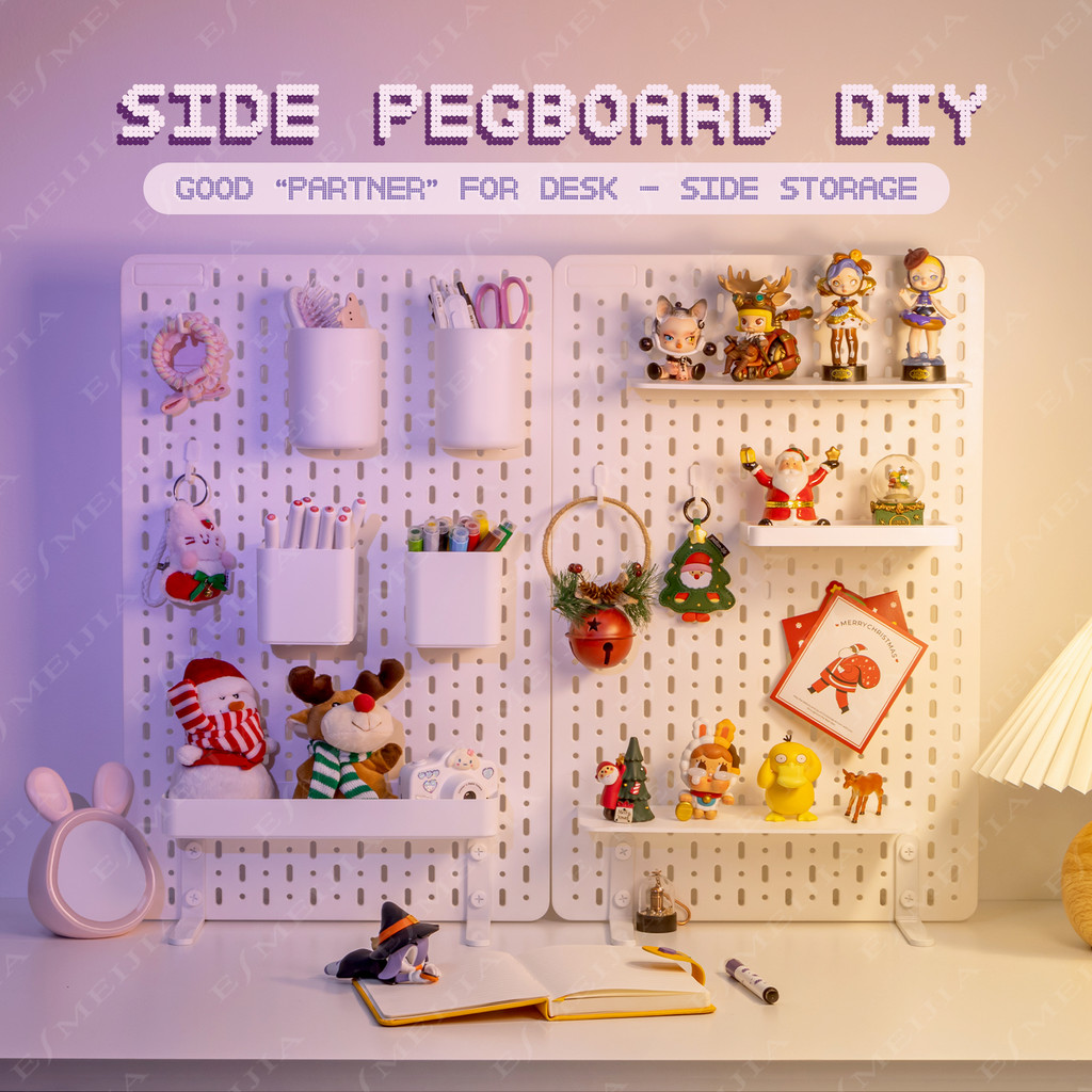 Desktop Pegboard Storage Organize Study Office Desk Decoration（56cm ...
