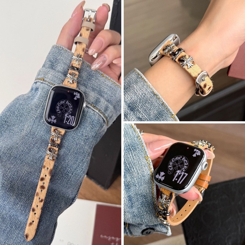 Cowboy leopard print warm leather wristband for Apple Watch Ultra 2 3 ...
