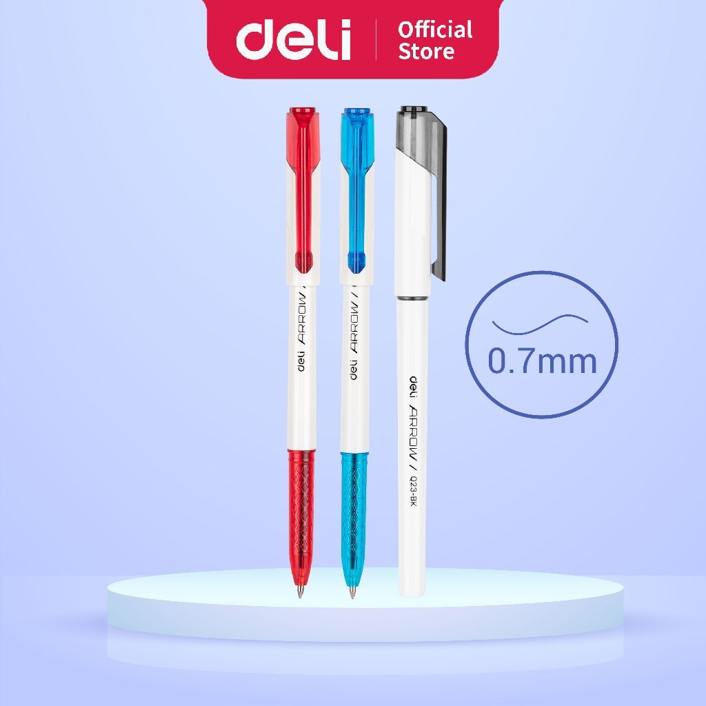 Deli Arrow Ballpoint Pen 0.7mm Quick Drying Ink Smooth Writing Smudge ...