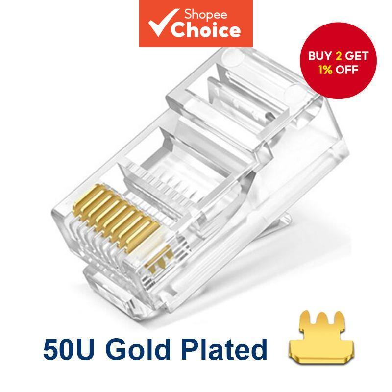 Network Crystal Head Cat6 Cat6e 100pcs RJ45 Connector Module Plug ...