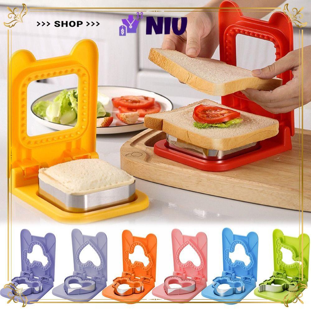 NIU DIY Sandwich Cutters Mould, Stainless Steel Sealer Flip Toast Bread ...