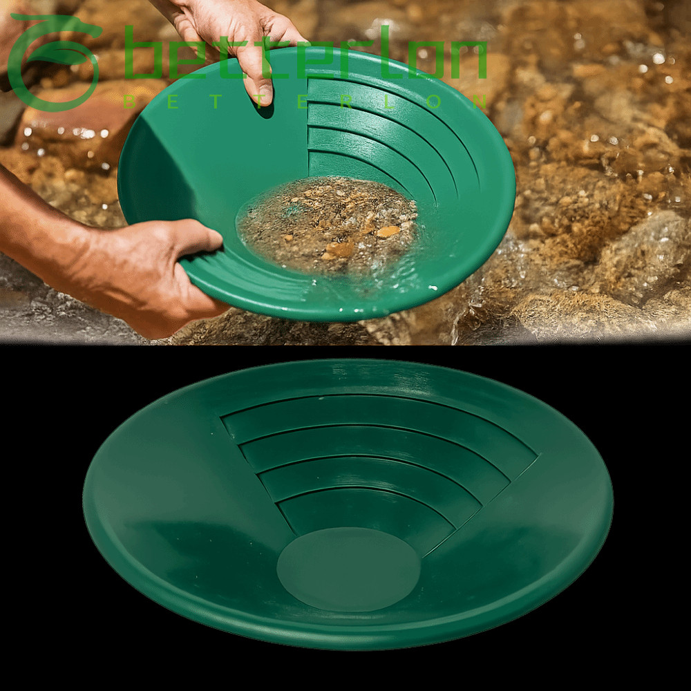 BETTER-LONTIME Gold Panning Pan, Green Color ABS Material Gold Sifting ...