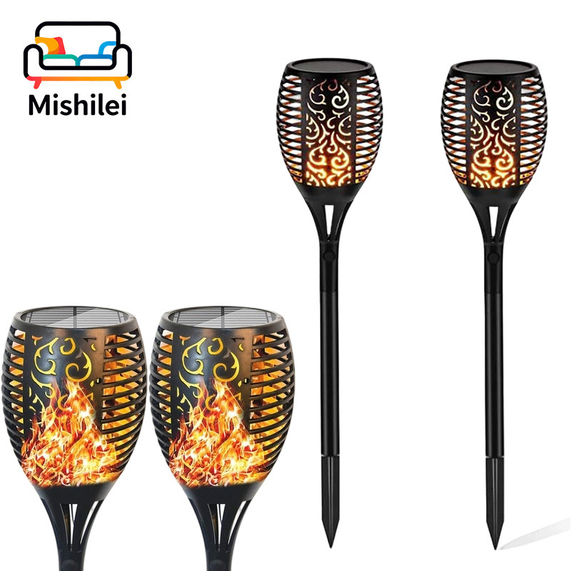 Mishilei 2025 LED Solar Flame Light Flickering Lampu Raya Home Deco ...