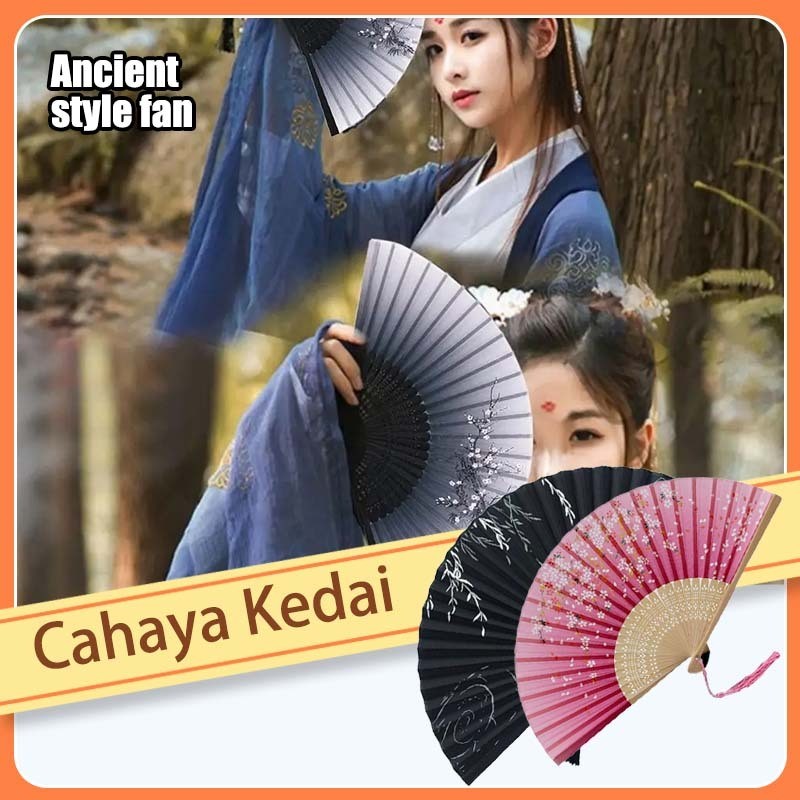 Kipas Tangan Buluh Corak Bunga Lipat 21cm | Shopee Malaysia