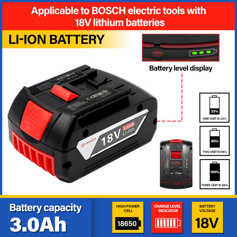 Bosch 18V 3.0Ah Rechargeable Li-ion Battery 18V Power tool Backup ...