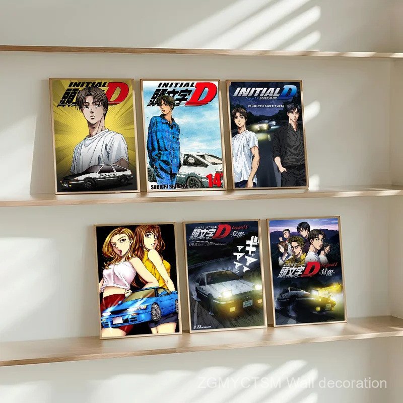 TOMY Manga Initial D Anime Posters canvas Fancy Wall Sticker For Living ...