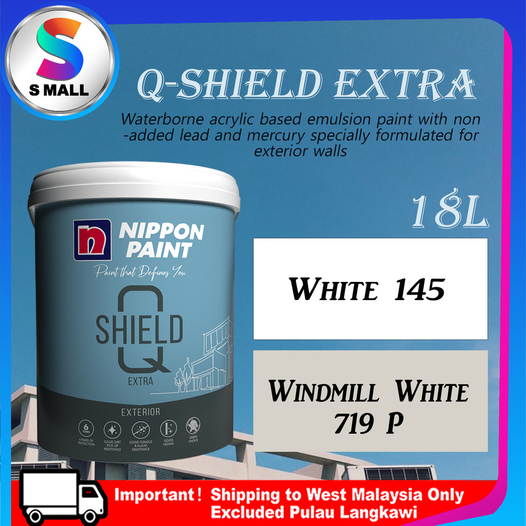 (18L) Nippon Paint Exterior Q-Shield Extra White 145 / 719 Windmill ...