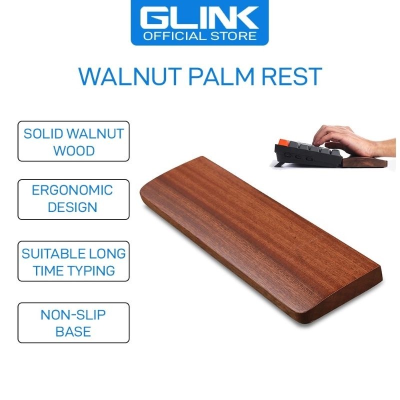 Glink Walnut Premium Black Wooden Mechanical Keyboard Mouse palm rest ...
