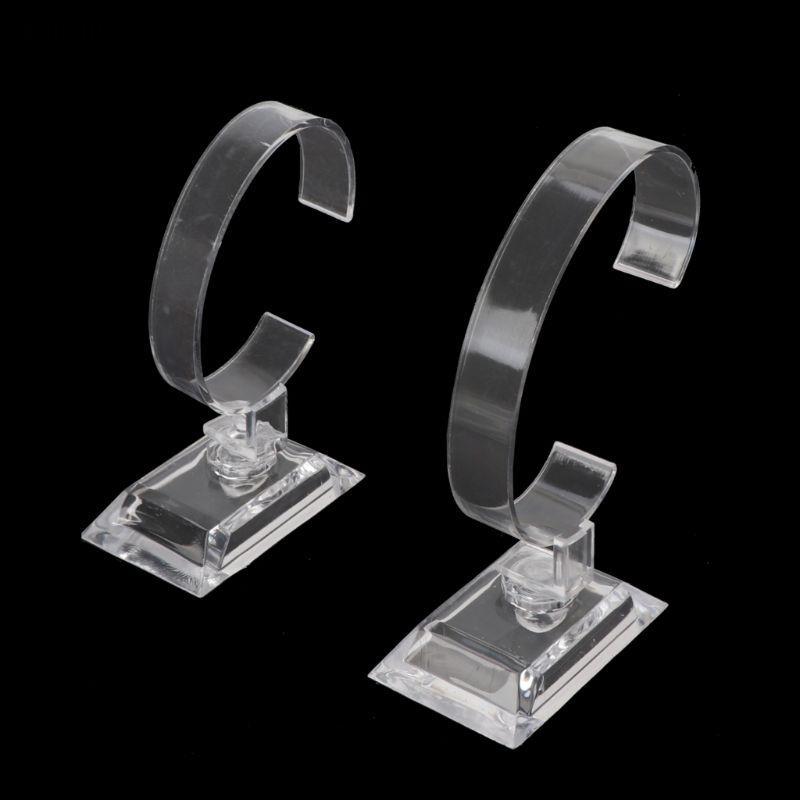 QUIM C Shape Single Watch Bracelet Display Rack Clear Acrylic Watch ...