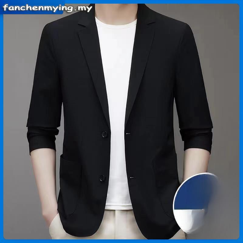 Men's Casual Open Suit Jacket Slim Fit Lapel Collar Buttons Jackets ...