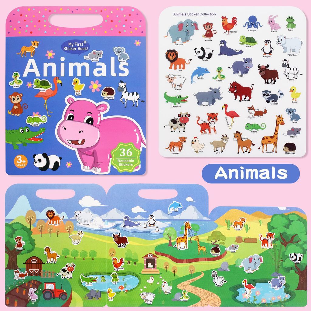 Spain Children Jelly Sticker Book Quiet Paste Book diy Sticker Cartoon ...