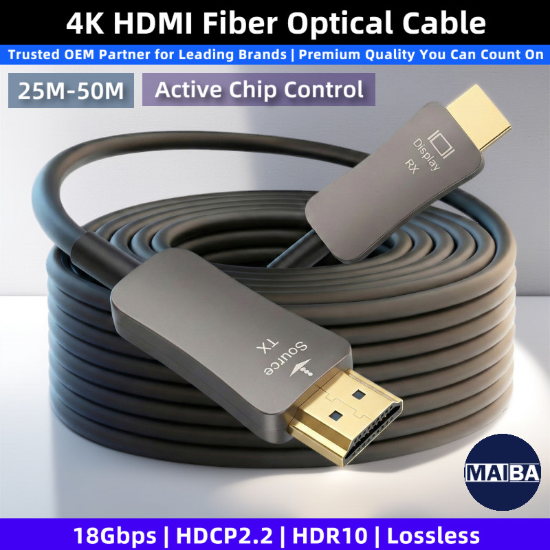HDMI AOC 4K UHD Fiber Optic Cable 25M 30M 40M 50M HDCP2.2 HDMI2.0 AOC ...