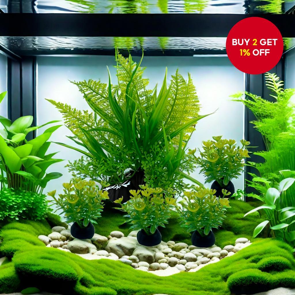 5-piece Aquarium Plant Ornaments - Plastic Simulation Artificial Water ...