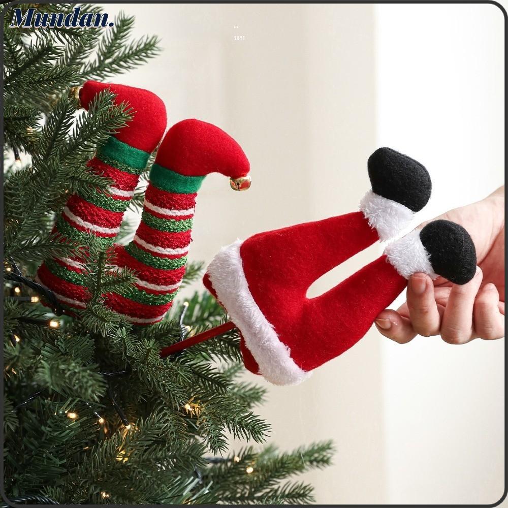 MUNDAN Christmas Elf Figurine Leg Ornament, Large Plush Xmas Tree ...