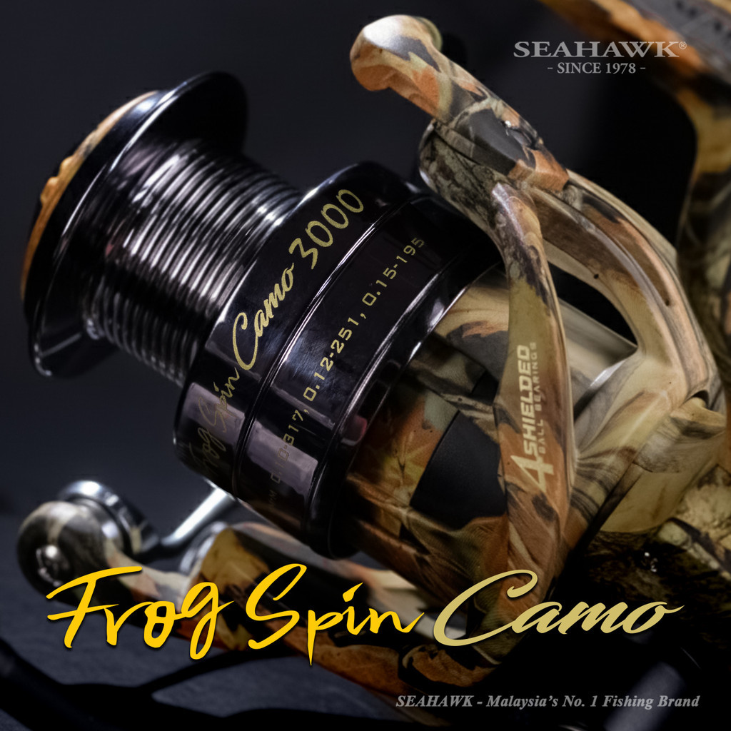 Seahawk FROG SPIN CAMO Patented LOUD Frog Sound | Free Aluminium Spool ...