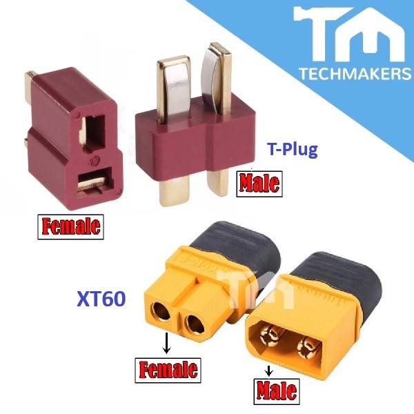 XT60 XT60H (35A) / T-Plug (20A) Male/Female Gold Plating Connectors ...