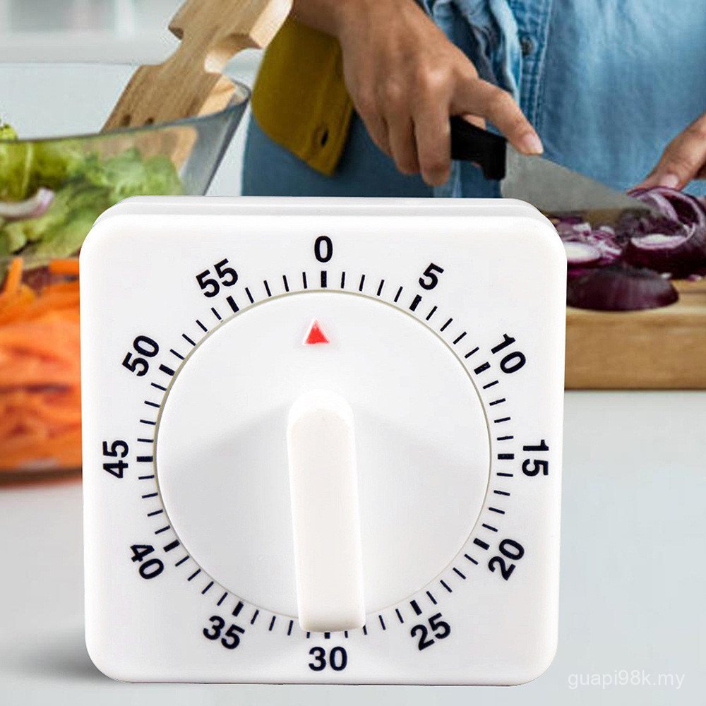 White Square Timer Small Square Pendulum 60 Minutes Kitchen Timer ...