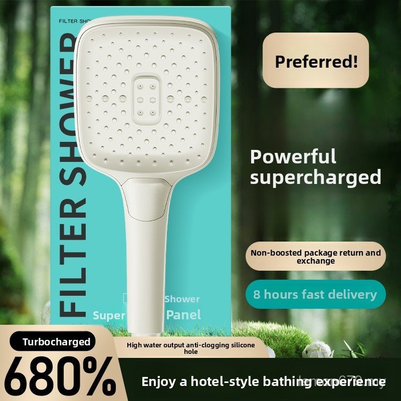 Pressurized Shower Head Large Panel Strong Water Output Handheld Shower ...