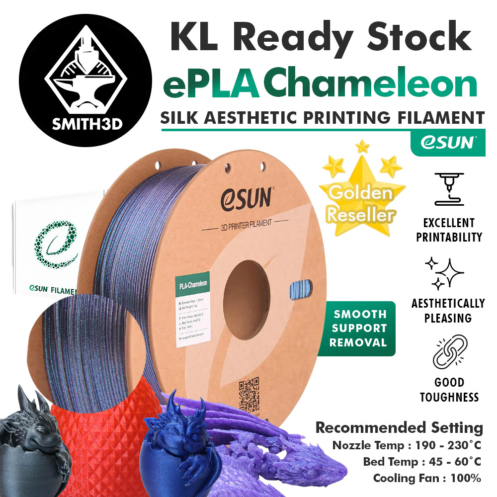eSun PLA Chameleon Filament 1.75mm, Silk PLA Aesthetic Filament, 1KG ...