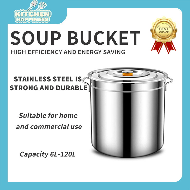 Stainless steel soup bucket stainless steel pot Periuk Sup Baldi sup ...