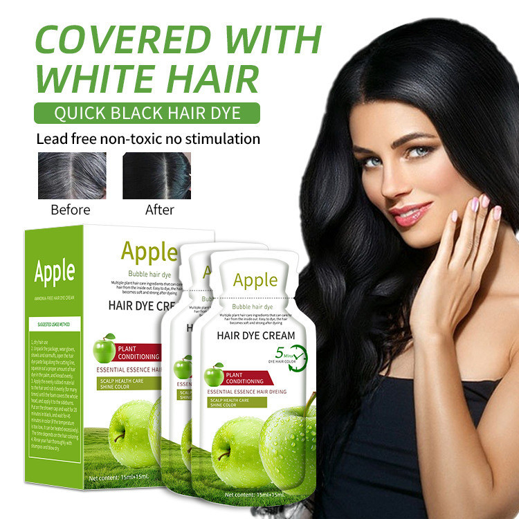 Apple Hair Dye Non-Stick Scalp Hair Dye Black Oil Hair Saloon Dedicated ...