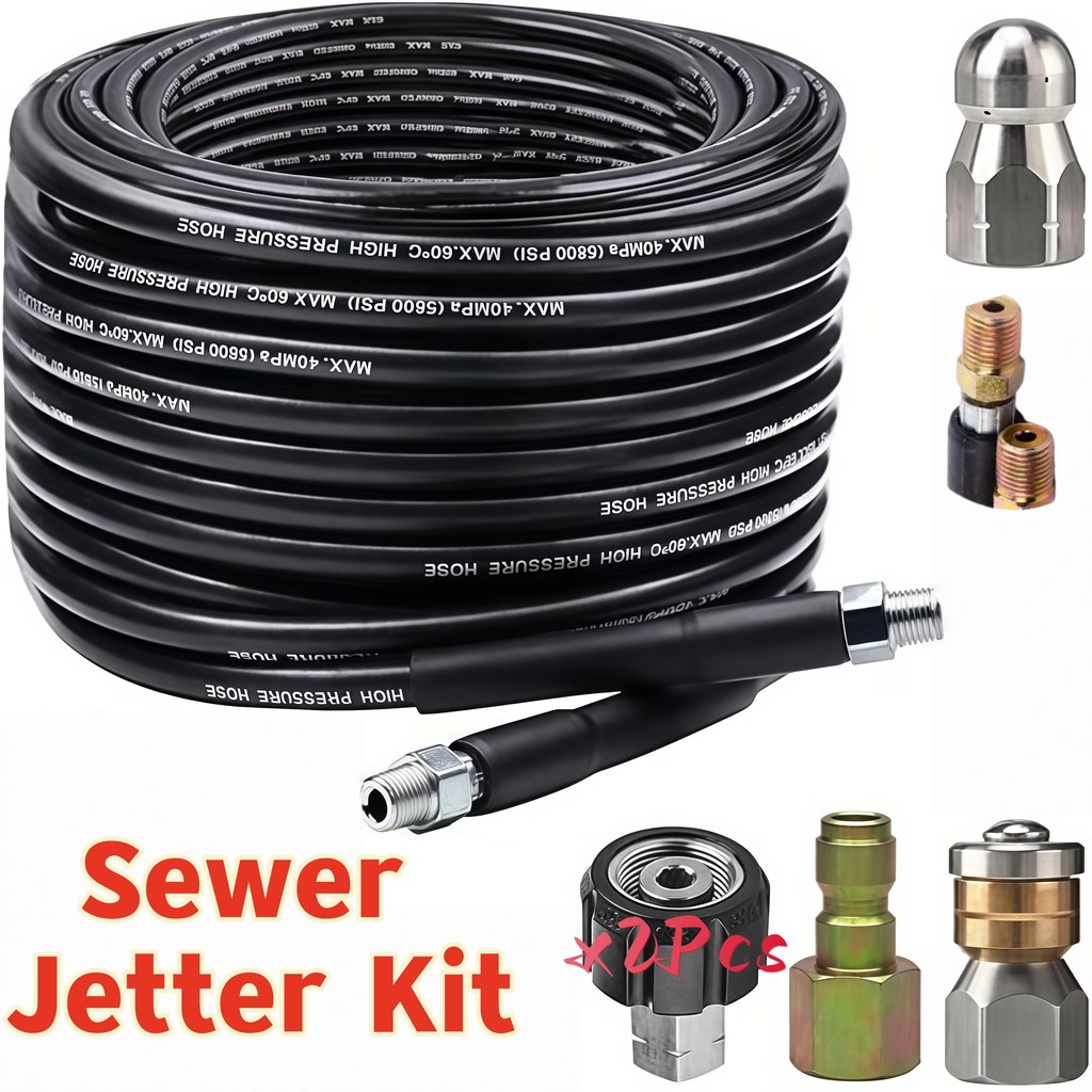Jetting Sewer Jetter Nozzle Kit Water Jetter System Drain Cleaner Water ...
