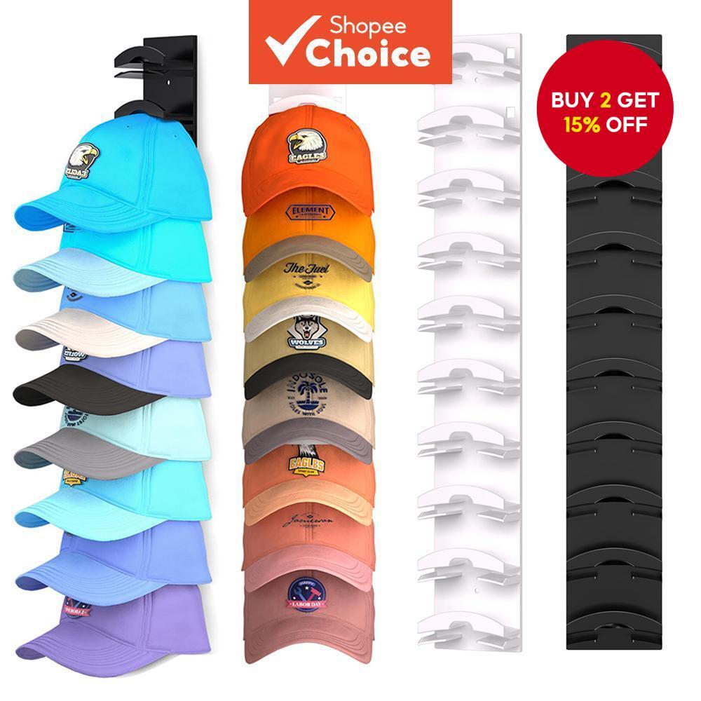 Hat Organizer for Baseball Caps, Door-Mounted Clothes Rack, Plastic ...