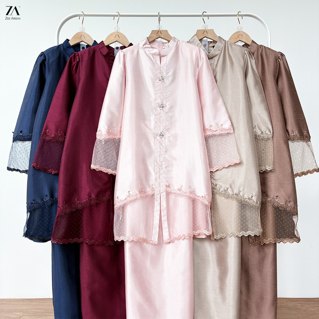ZOE ARISAH Shellia Kurung Kebarung Moden Manik Matte Duchess Kebaya ...