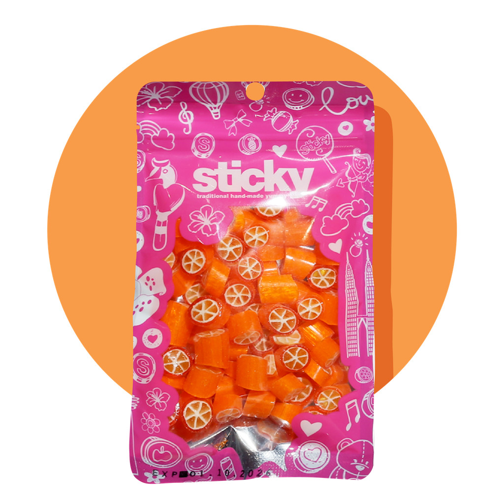 Sticky Candy Handmade Gula-gula Masam Manis - Orange Candy 70g - 100% ...