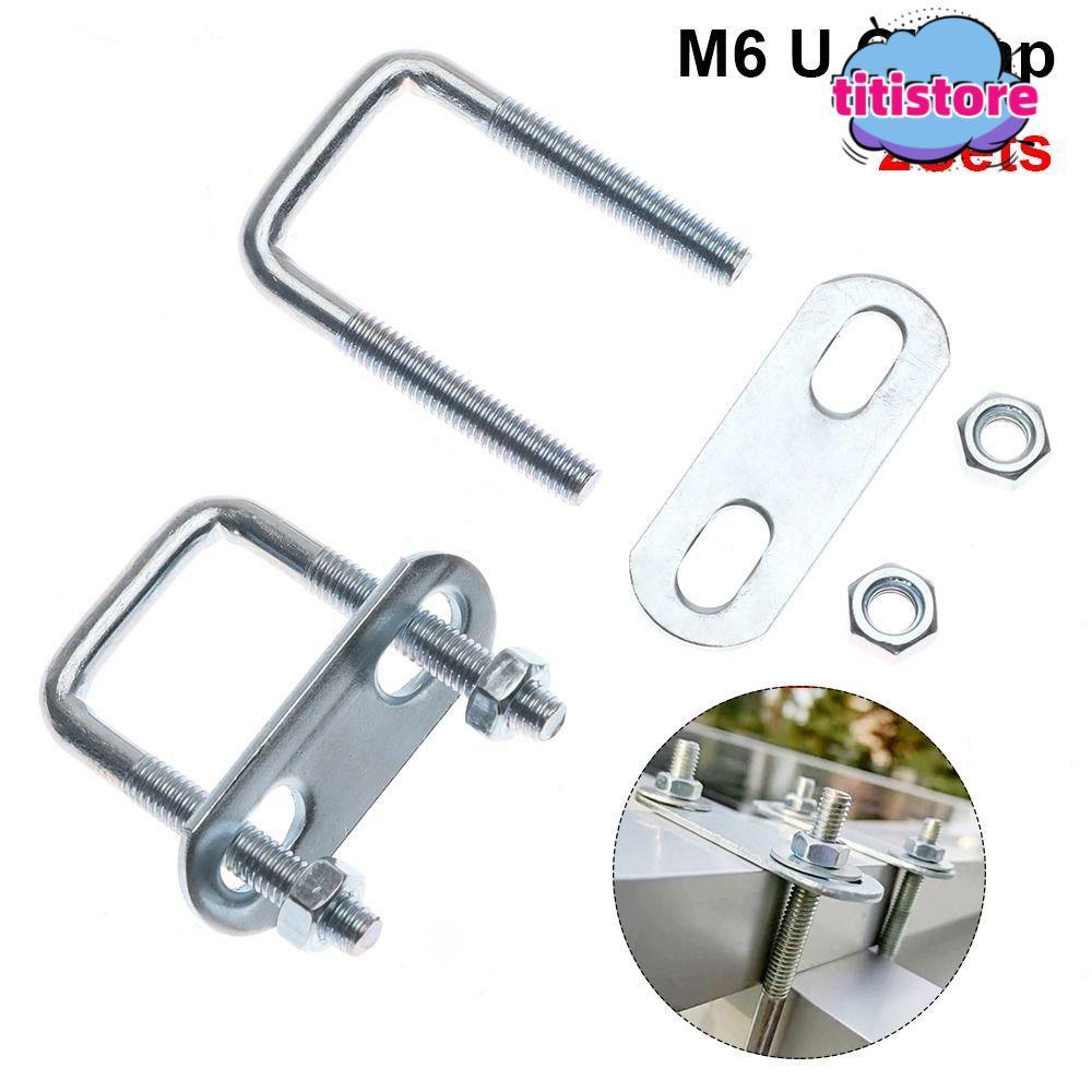 TITISTORE 2Sets Square Clamp, With Baffle Iron Pipe U-clamp, Right ...