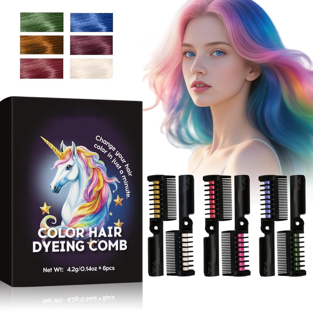 6Color Washable Temporary Hair Dye Powder Comb Set for Children ...
