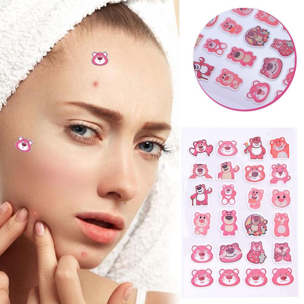 Strawberry Bear Acne Sticker Colored Pe Acne Sticker Sticker Acne ...