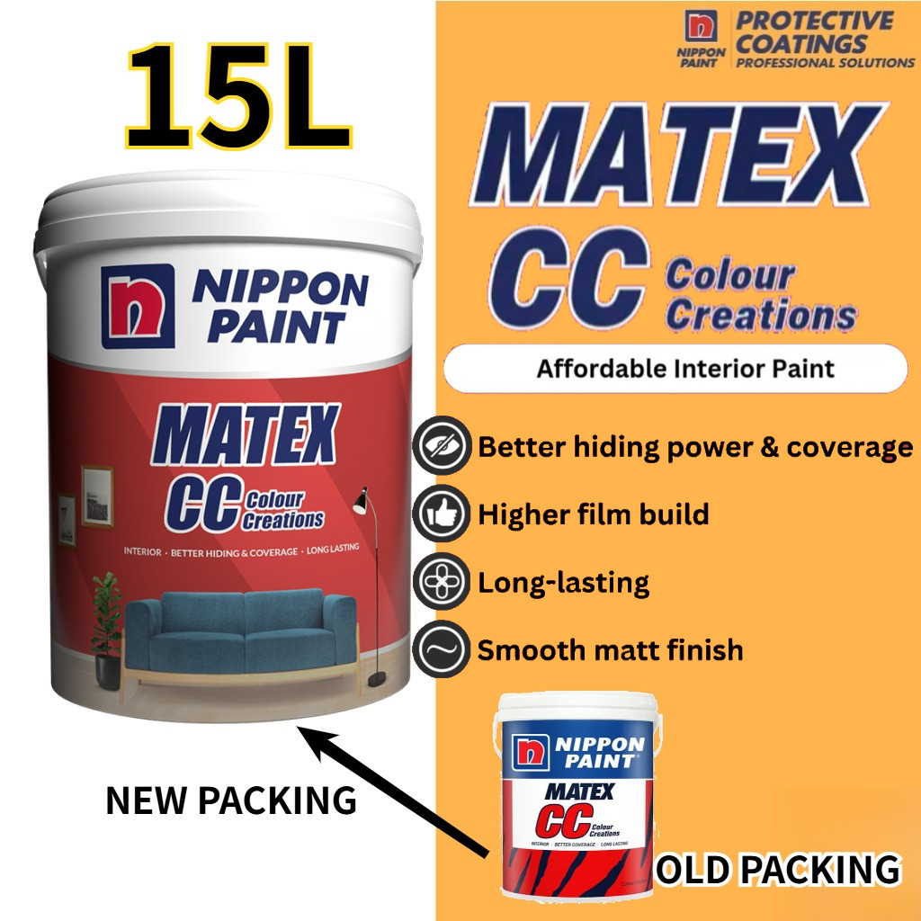 15L Nippon Paint CC Super Matex CC Smooth Matt Paint Finish Better ...