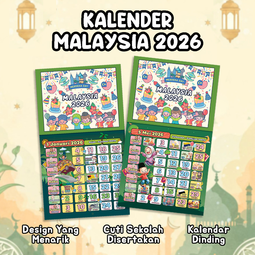 KALENDER KUDA TAHUN 2026 DESIGN PALING CUTE 2026 Wall & Table Calendar Malaysia | Cartoon Design ...