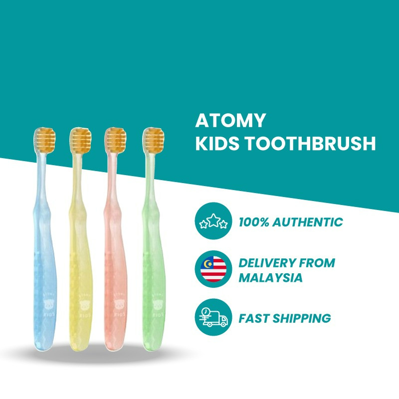 [Atomy Kids Toothbrush] Golden Nano Antibacterial Anti Slip Easy Grip ...