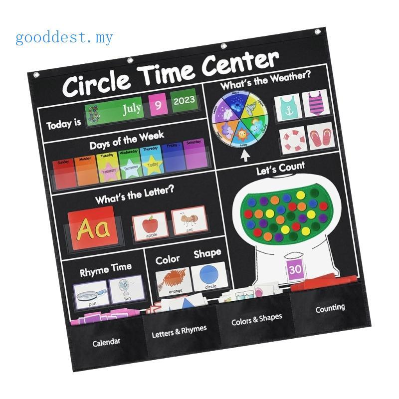GOOD Circle Time Center Pocket Chart Learning Calendar Weather Letter ...
