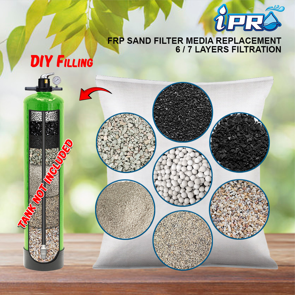 Outdoor FRP Sand Water Filter 6 / 7 Layers Sand Replacement DIY Filling ...